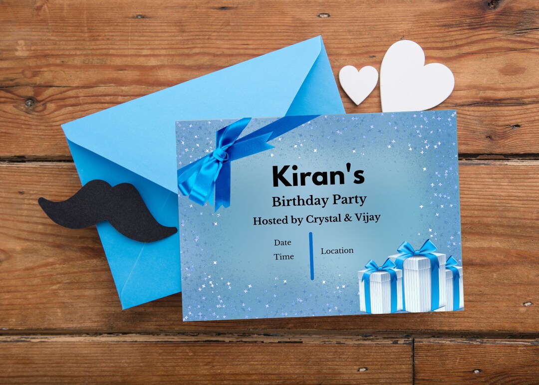 Baby Birthday Party Invitation, Boys Birthday Party Invitation, Digital ...