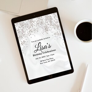 Pearl Invitation, Women Birthday Invitation, Digital Download, Editable ...