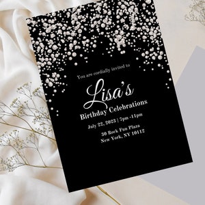 Pearl Invitation, Women Birthday Invitation, Digital Download, Editable ...