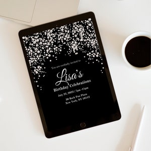 Pearl Invitation, Women Birthday Invitation, Digital Download, Editable ...