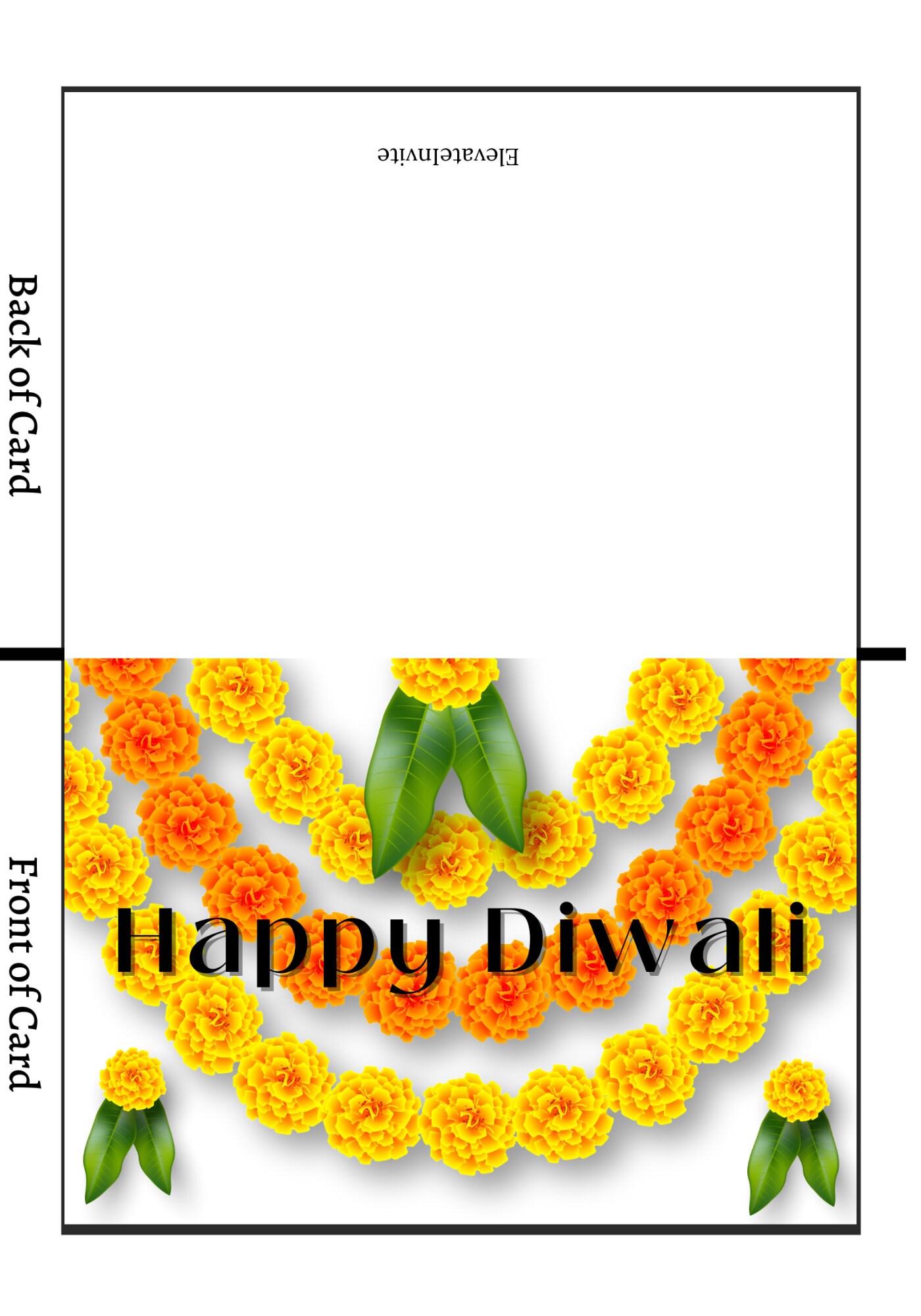 Orange and Yellow Flowers Greeting Card, Festival of Lights Celebration ...