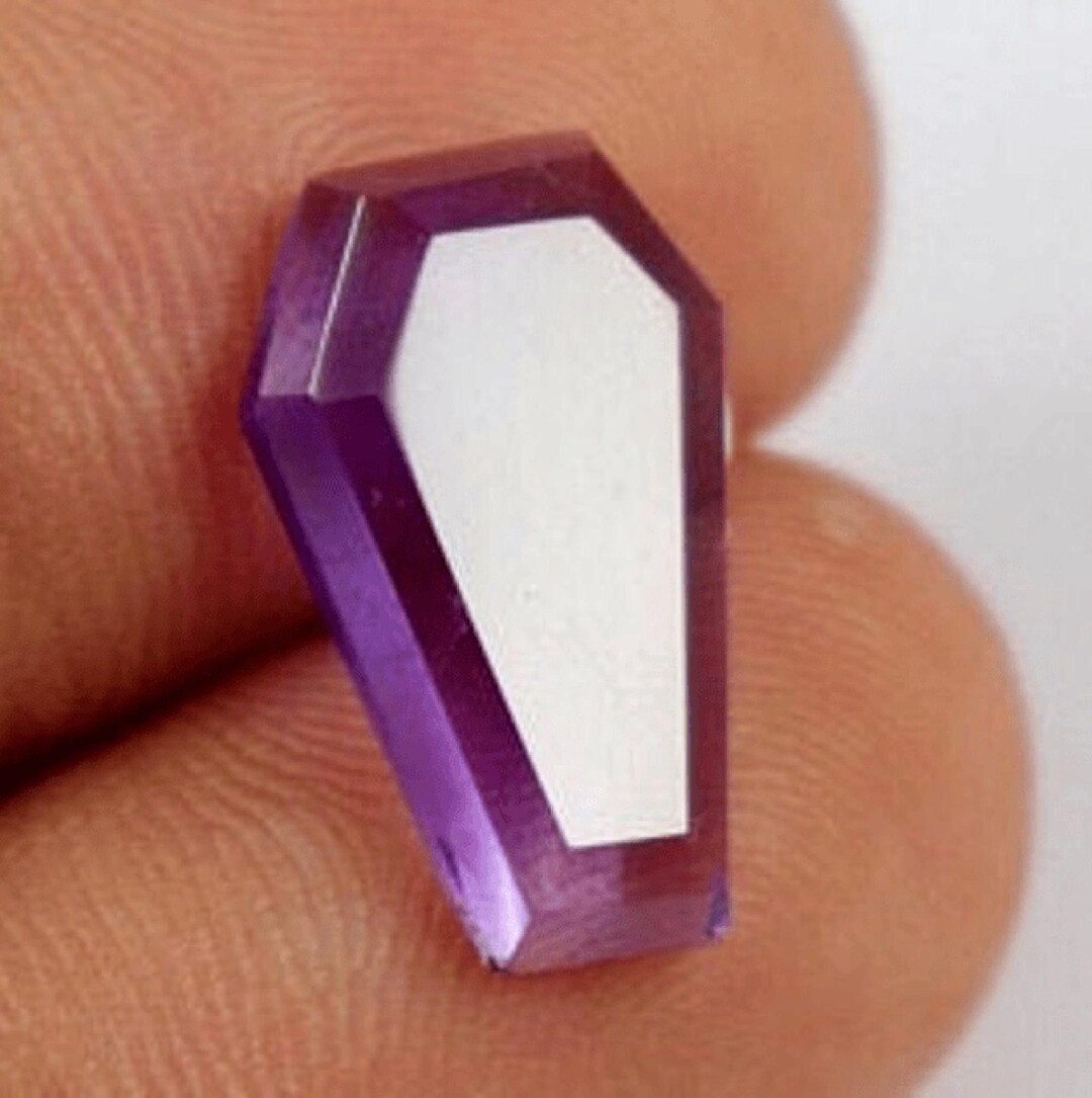 Amethyst Coffin Gemstone Pair: 17x10mm Tablet Cut, High Polish - Etsy