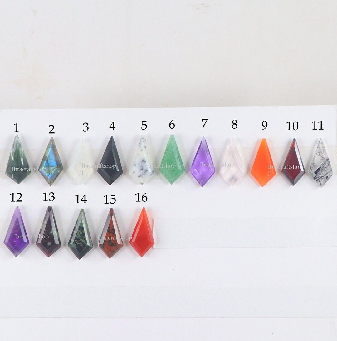 1 Pair Multi Gemstones Kite Shape Approx. 20X10 MM Both Side Tablet Cut ...