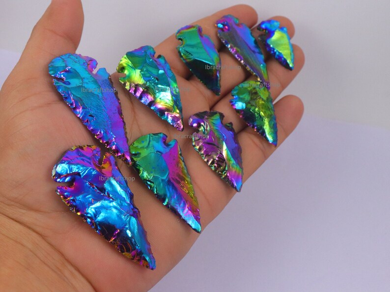 Aura Opalite Arrowhead: Titanium Rainbow Coated Crystal (30-35mm) - Etsy