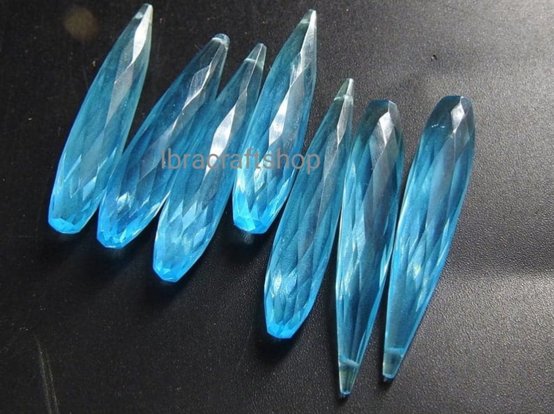 Faceted Hydro Quartz Gemstone Teardrops: 8x16mm-8x35mm, Side Drilled ...