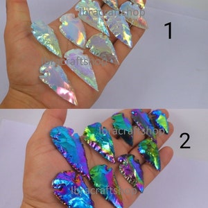 Aura Opalite Arrowhead: Titanium Rainbow Coated Crystal (30-35mm) - Etsy