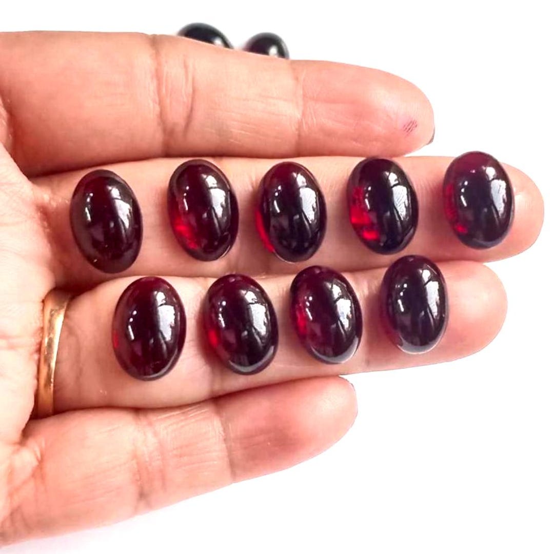 Garnet 25x18mm Cabochons • Big Garnet Cabs • AAA Quality • Garnet Oval ...
