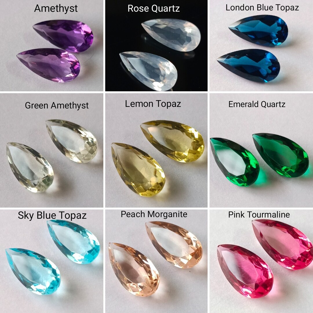 Pear Gemstone Normal Cut Gemstone Beads Sampler 12X8 Mm to 18x9mm Pear ...