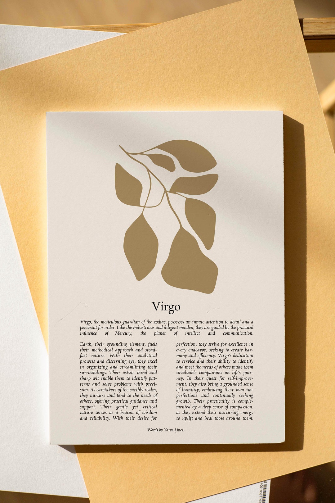 The Virgo Print.. Virgo Gift, Astrology Print, Custom Star Sign Print ...