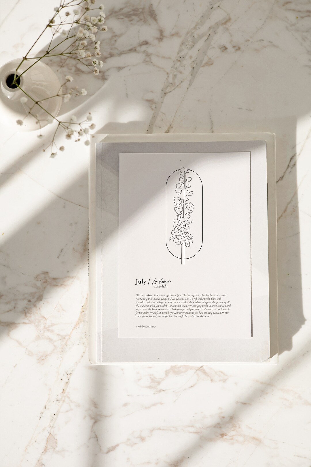 Like the Larkspur.. July Birthday Gift, Flower Print, July Birth Flower ...