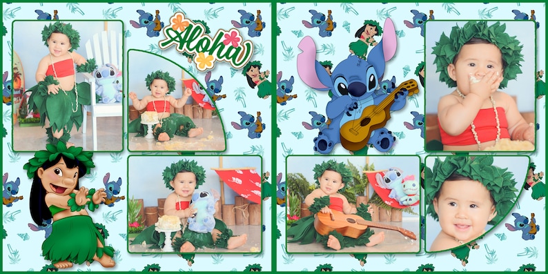 Lilo and Stitch Scrapbook Template, Digital Scrapbook Template, Digital ...