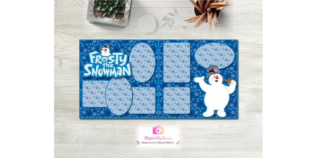 Frosty the Snowman Digital Scrapbook Layout ~ Quick Page Template ...