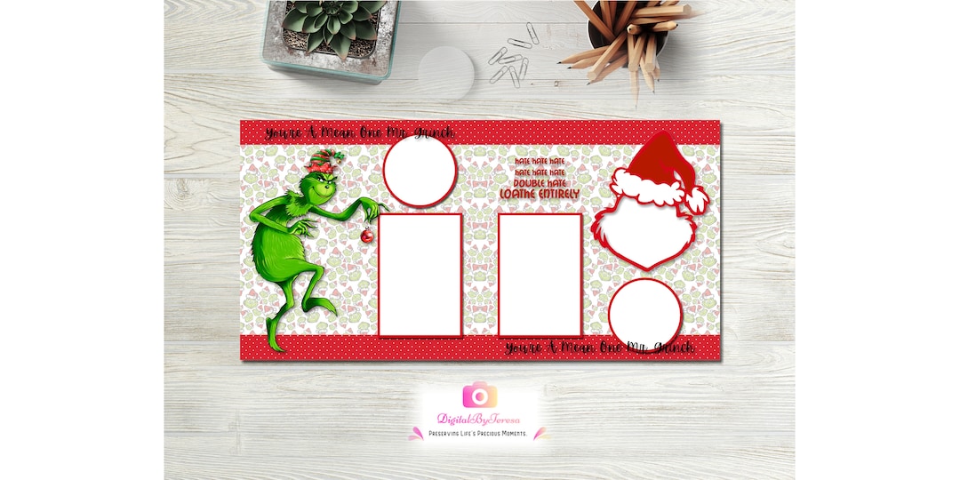 Whimsical Grinch Christmas Digital Scrapbook Layout ~ Quick Page ...