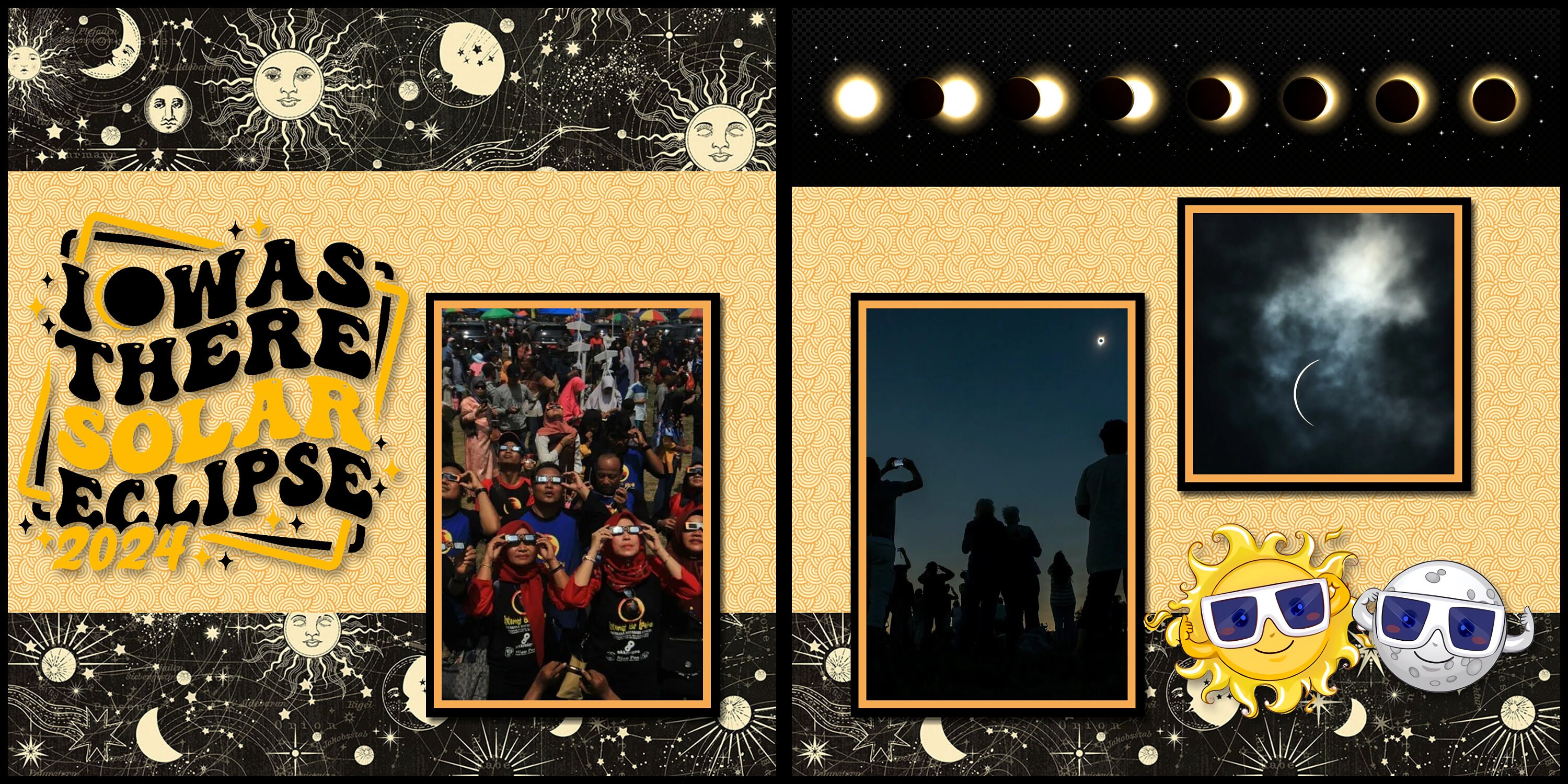 Solar Eclipse Scrapbook Template, Digital Scrapbook Template, Digital ...