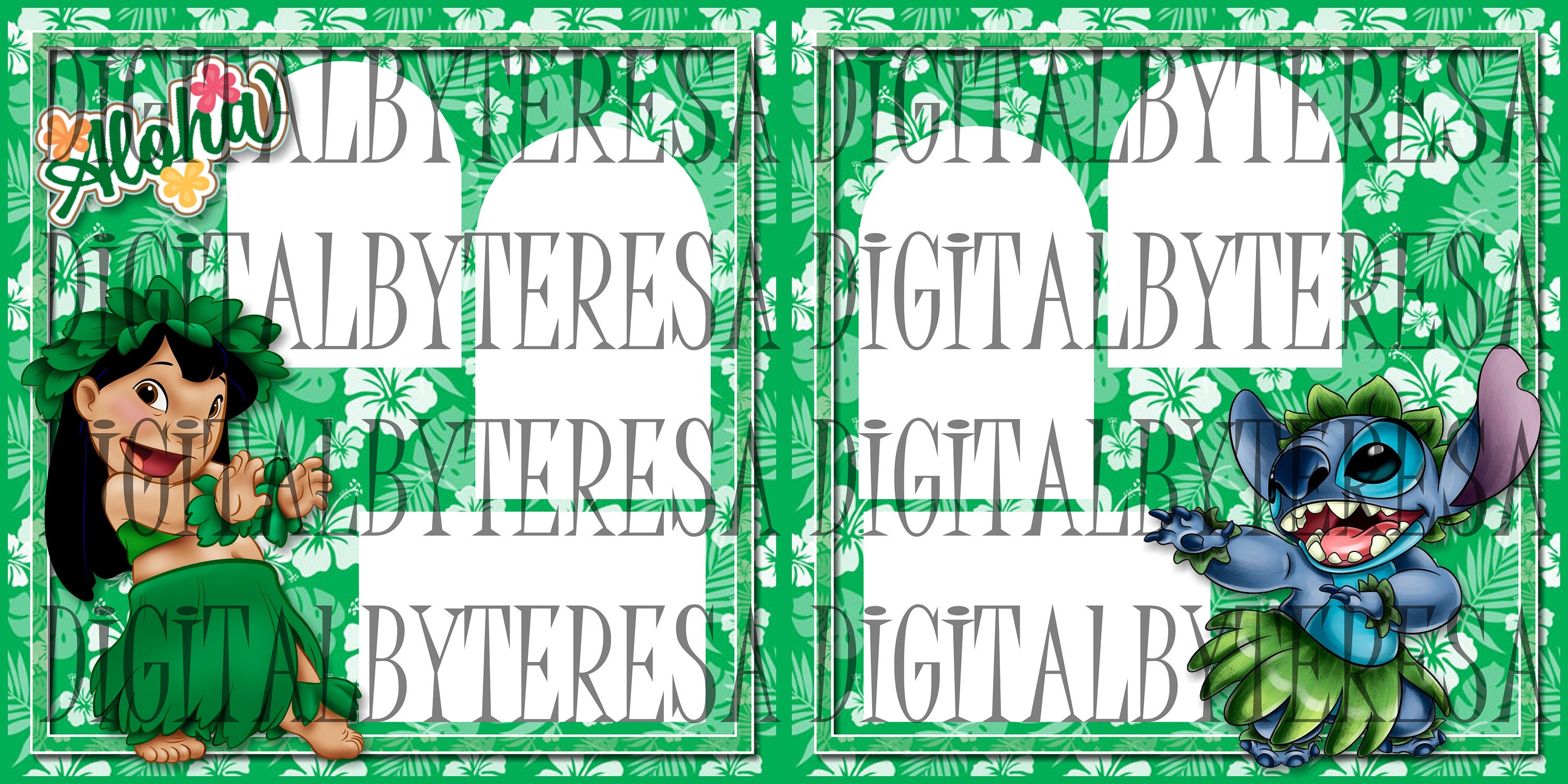 Lilo and Stitch Scrapbook Template, Digital Scrapbook Template, Digital ...