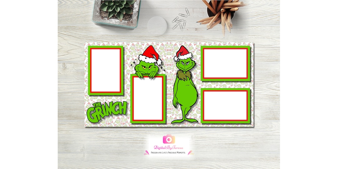 Whimsical Grinch Christmas Digital Scrapbook Layout ~ Quick Page ...