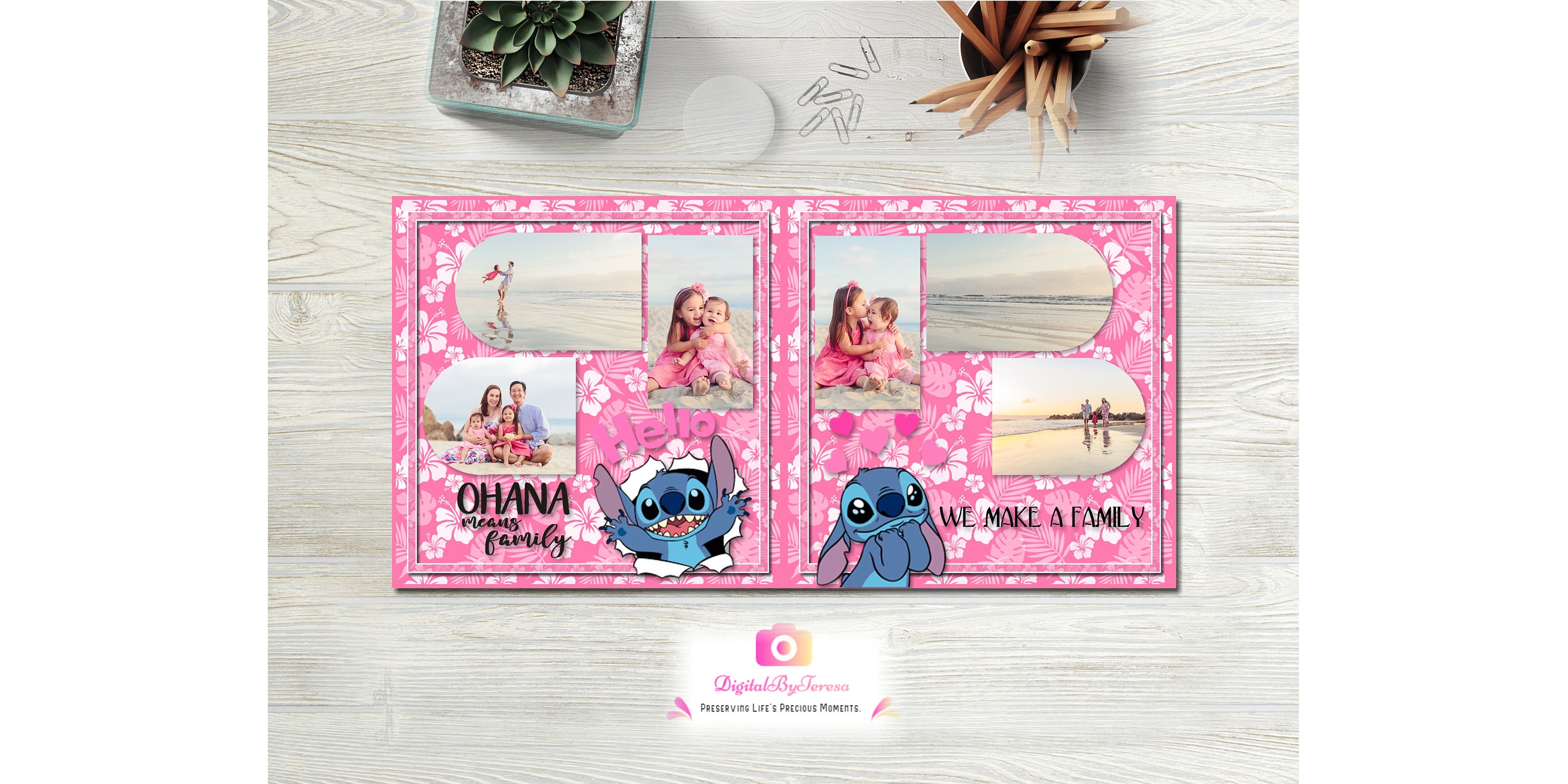 Lilo and Stitch Scrapbook Template, Digital Scrapbook Template, Digital ...