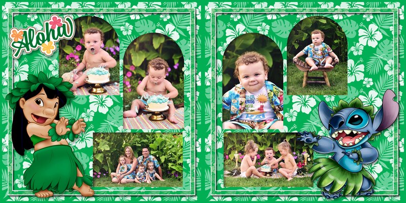 Lilo and Stitch Scrapbook Template, Digital Scrapbook Template, Digital ...