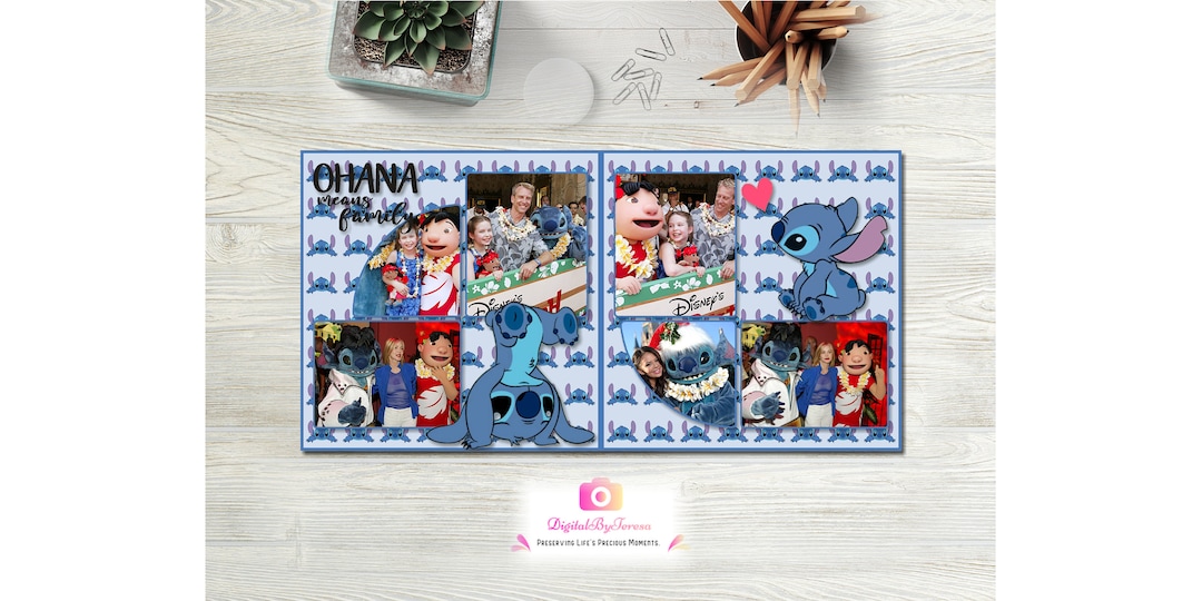 Lilo and Stitch Scrapbook Template, Digital Scrapbook Template, Digital ...