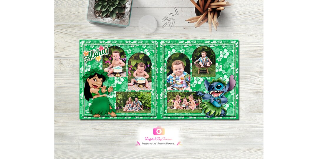 Lilo and Stitch Scrapbook Template, Digital Scrapbook Template, Digital ...