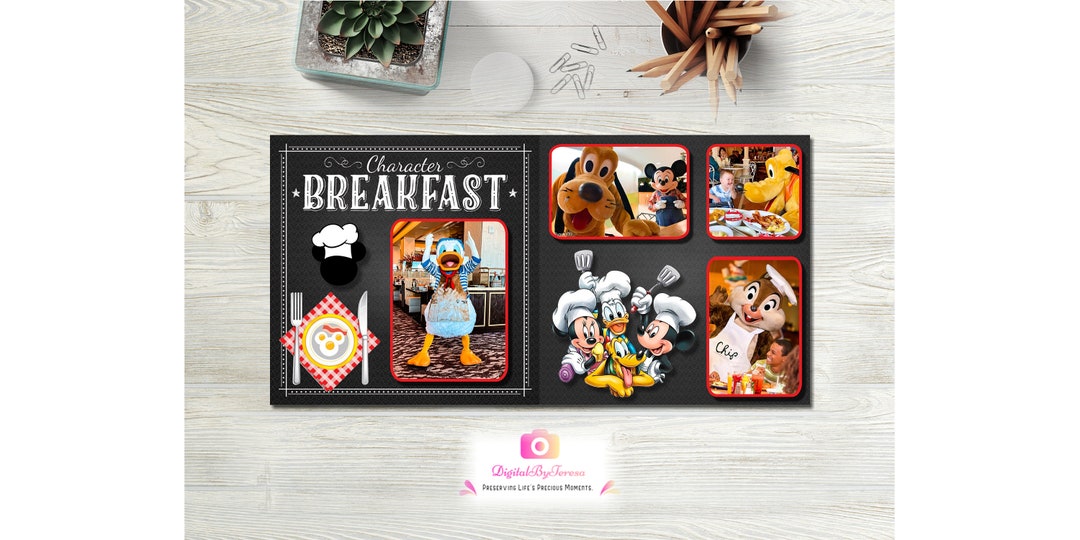 Disneyworld Character Breakfast Scrapbook Template, Digital Scrapbook ...