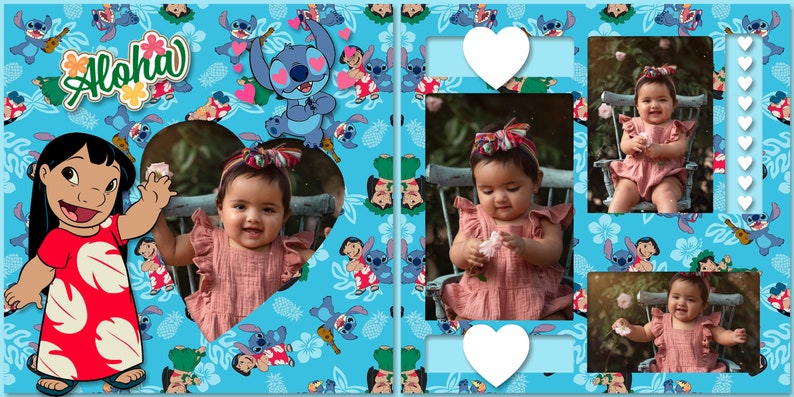 Lilo and Stitch Scrapbook Template, Digital Scrapbook Template, Digital ...