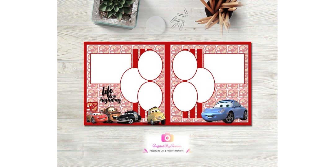 Lightning Mcqueen Scrapbook Template, Digital Scrapbook Template ...