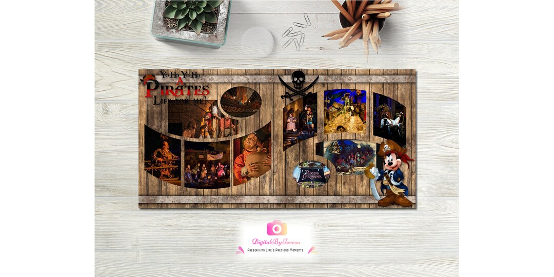 Pirates of the Caribbean Mickey Scrapbook Template, Digital Scrapbook ...