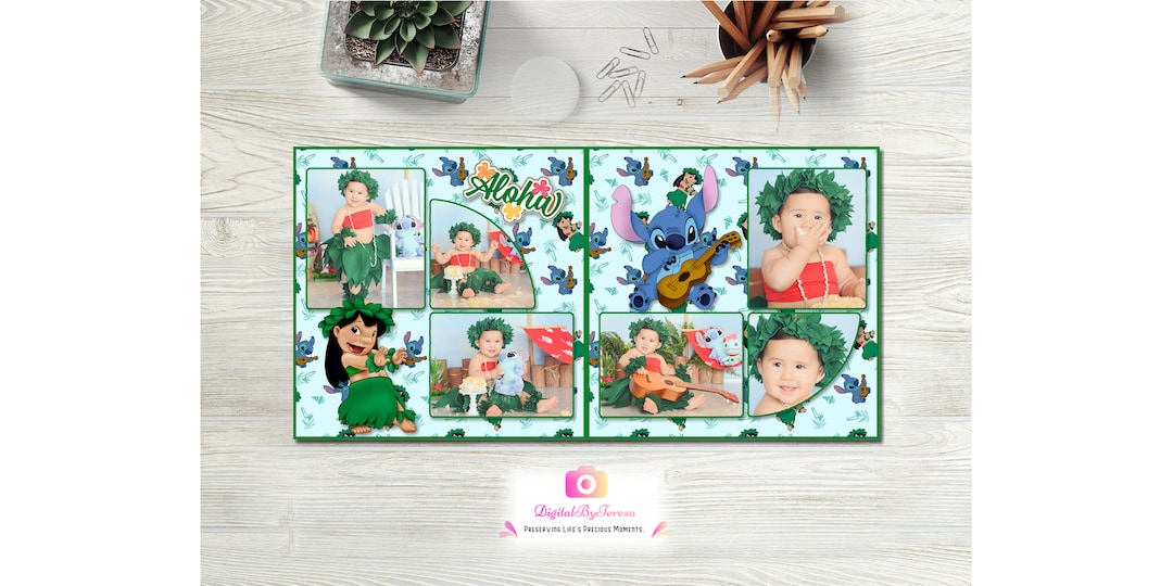 Lilo and Stitch Scrapbook Template, Digital Scrapbook Template, Digital ...