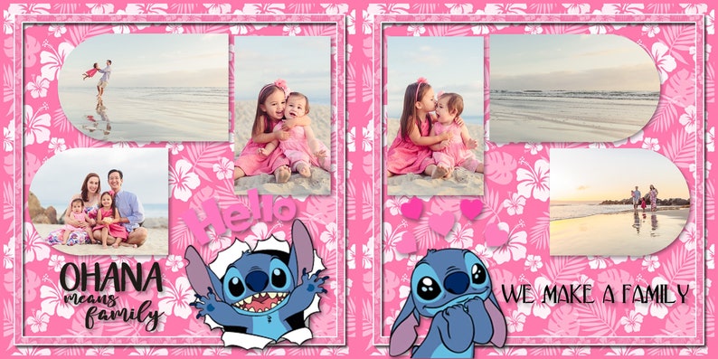 Lilo and Stitch Scrapbook Template, Digital Scrapbook Template, Digital ...
