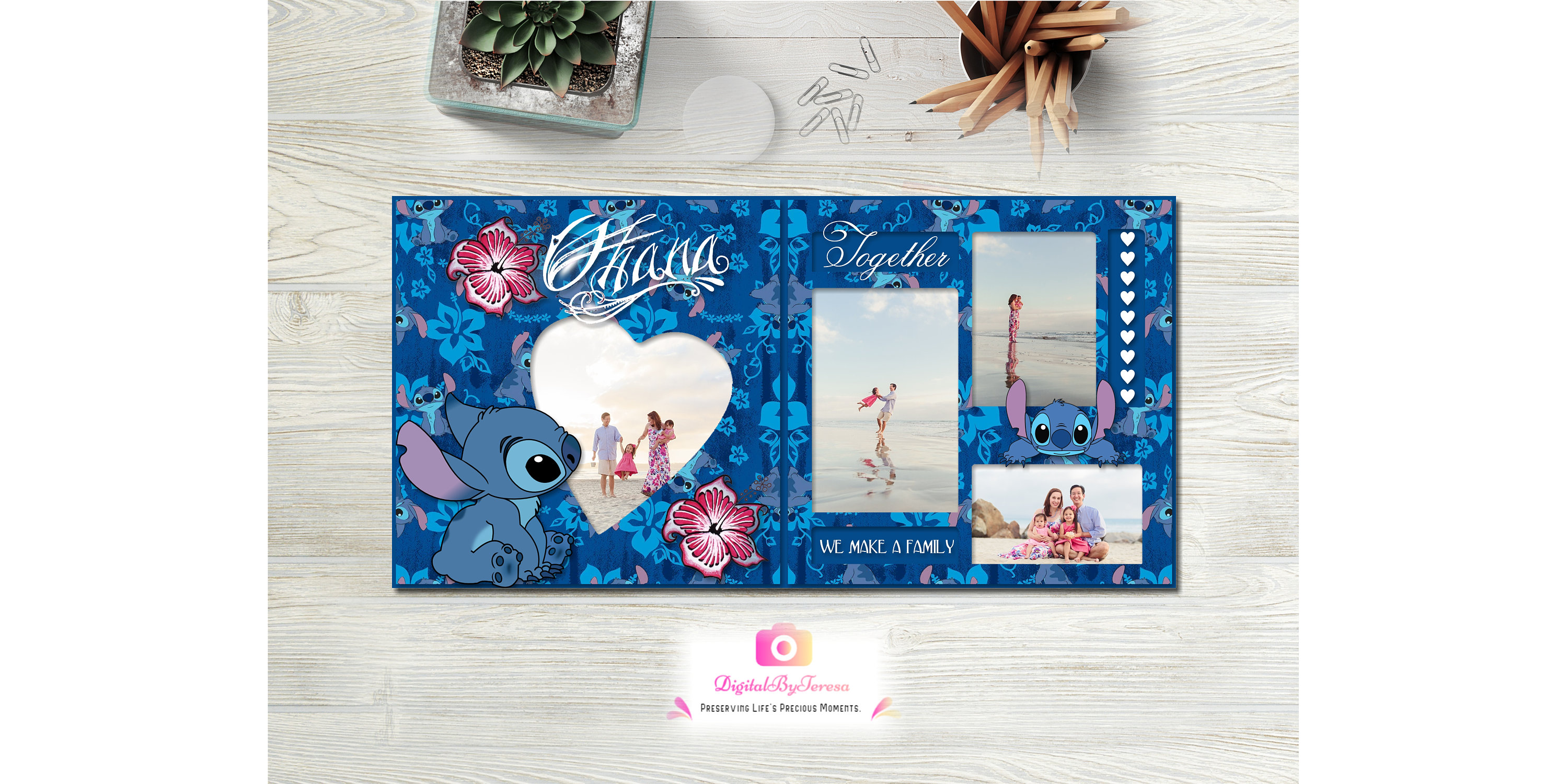 Lilo and Stitch Scrapbook Template, Digital Scrapbook Template, Digital ...