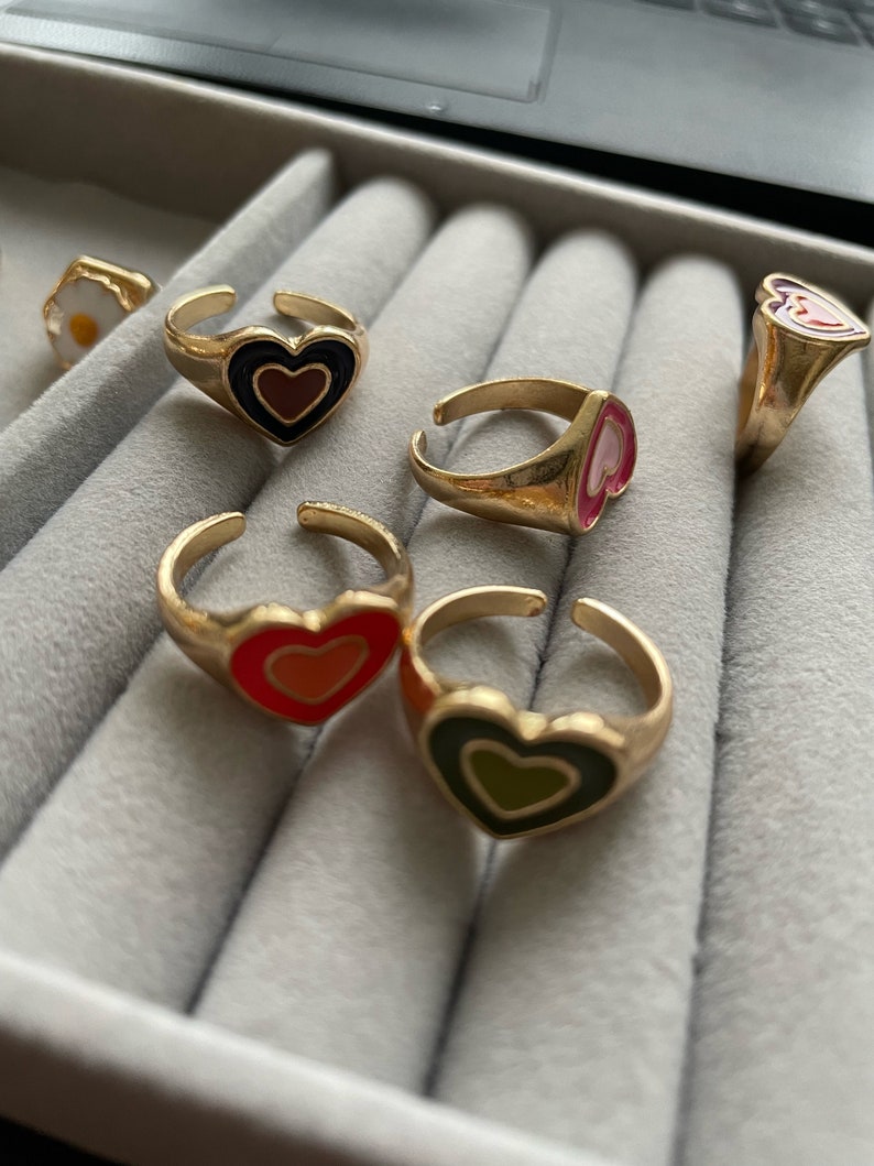 Y2K Rings Aesthetic Rings Indie Rings Rings Set Chunky - Etsy