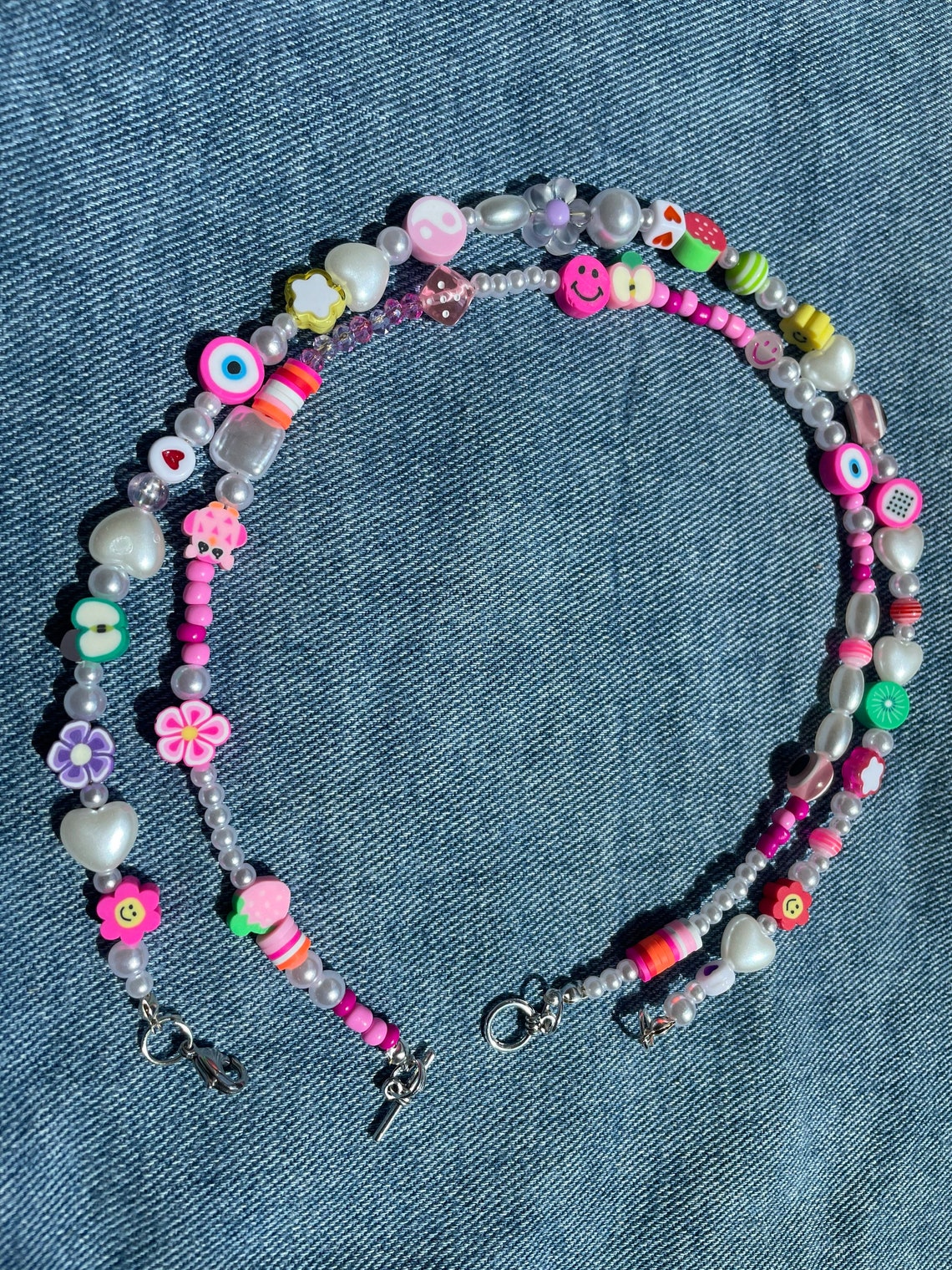 Pearl Mismatched Beaded Necklace Mismatched Beaded Necklace - Etsy