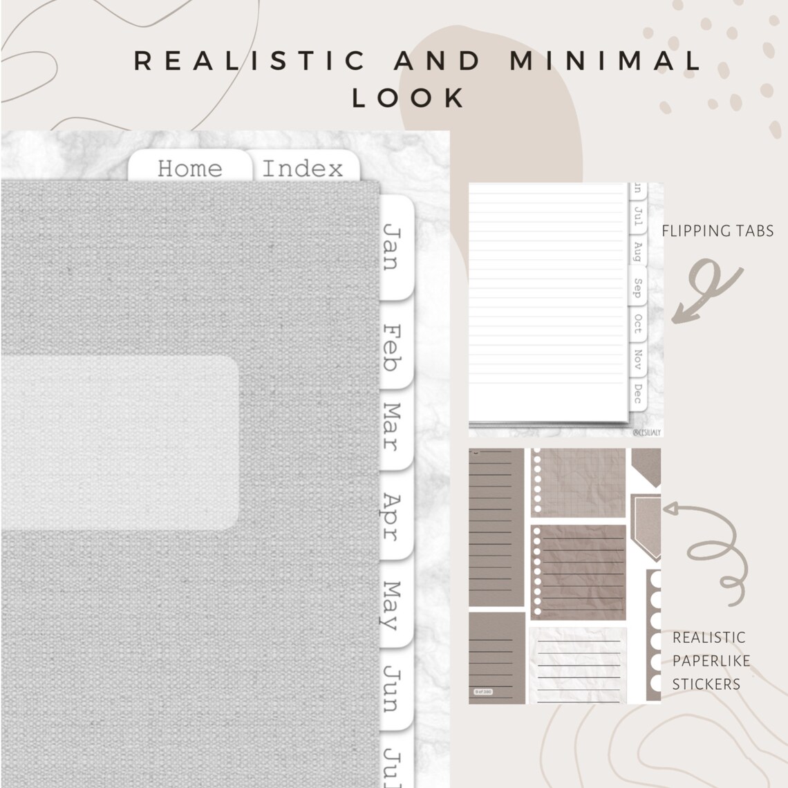 Digital Daily Journal | Hyperlinked Undated Planner | Realistic and ...