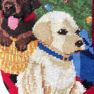 Handmade Wool Needlepoint Christmas Stockings for Dog, Pet Embroidered ...