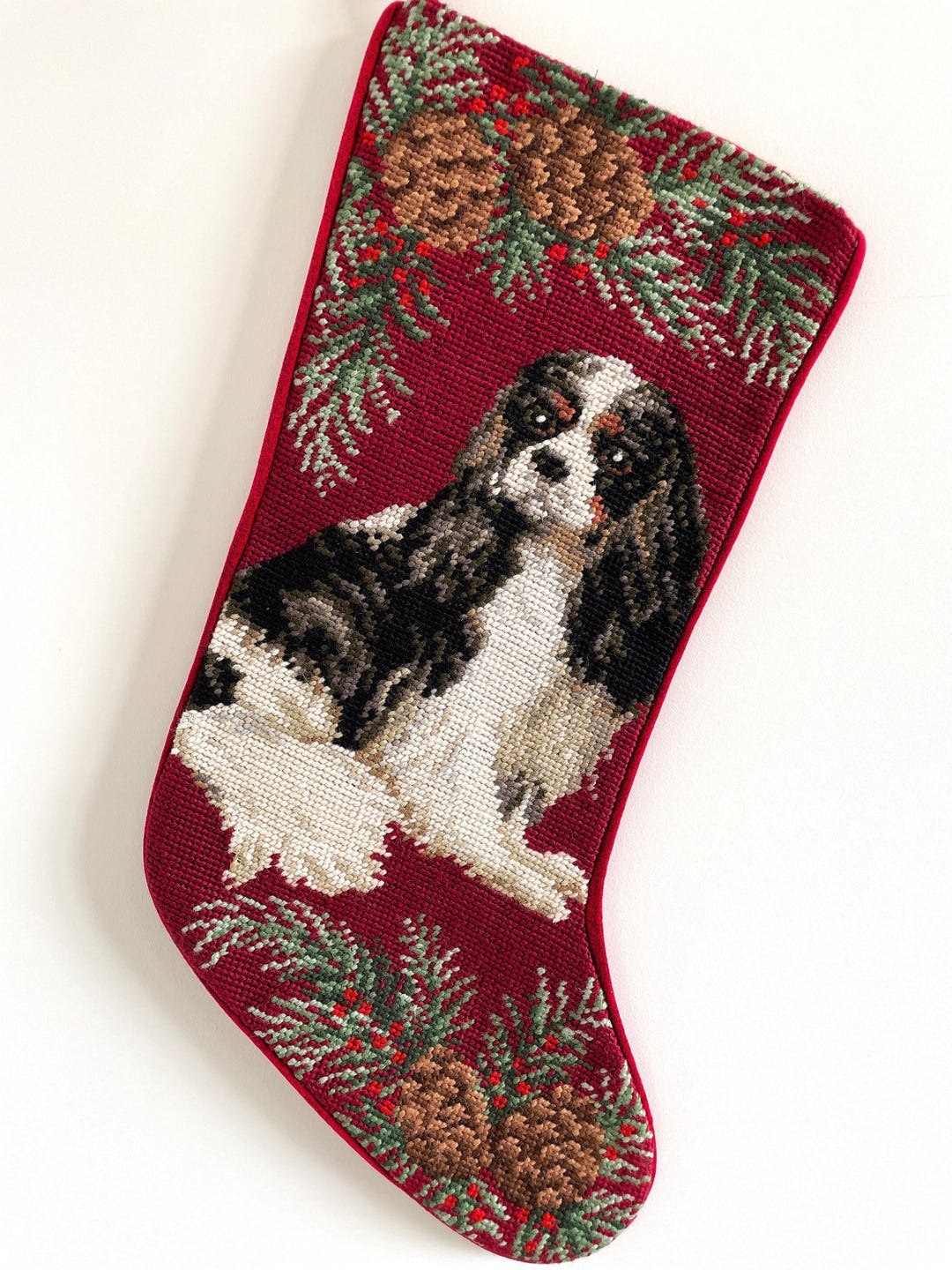 Cavalier King Charles Spaniel Handmade Wool Needlepoint Christmas ...