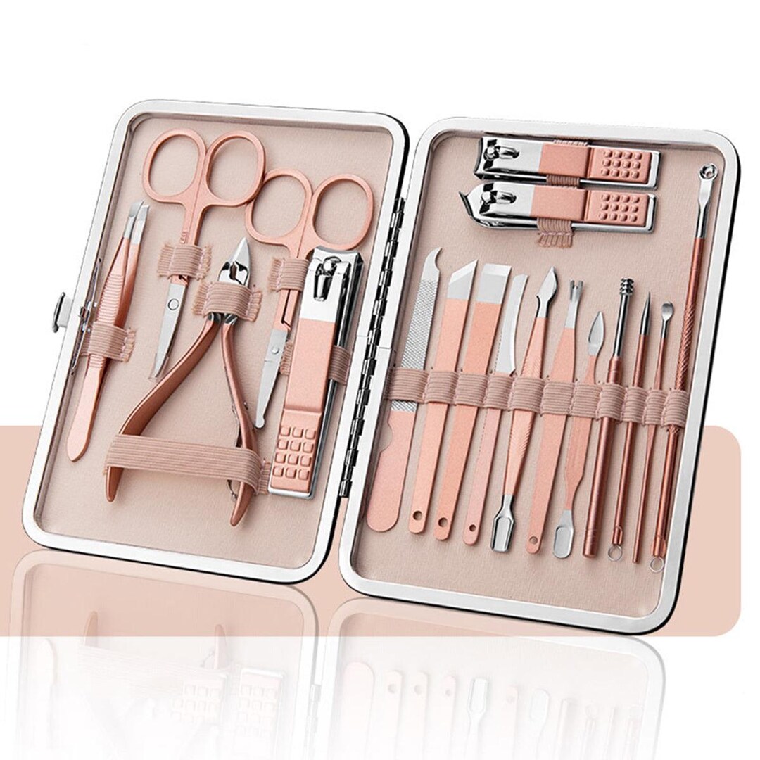 Manicure Set Stainless Pedicure Care Tools Nail Scissors Kit Pink - Etsy