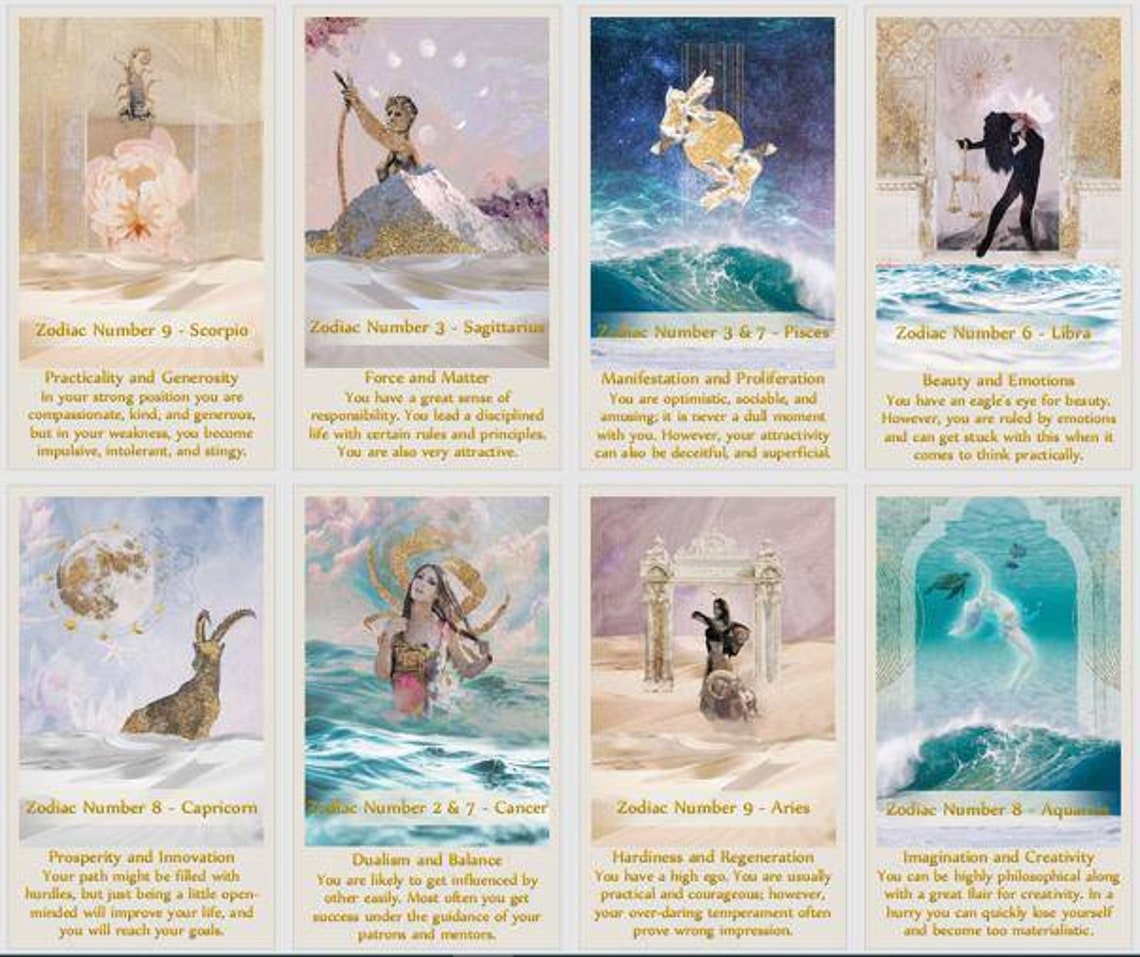 Life Path and Zodiac Oracle Deck. Numerology Cards - Etsy