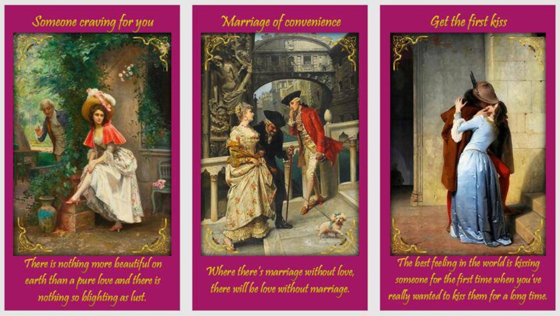 Romance Angel Oracle Deck. Love Oracle Predictions | Etsy