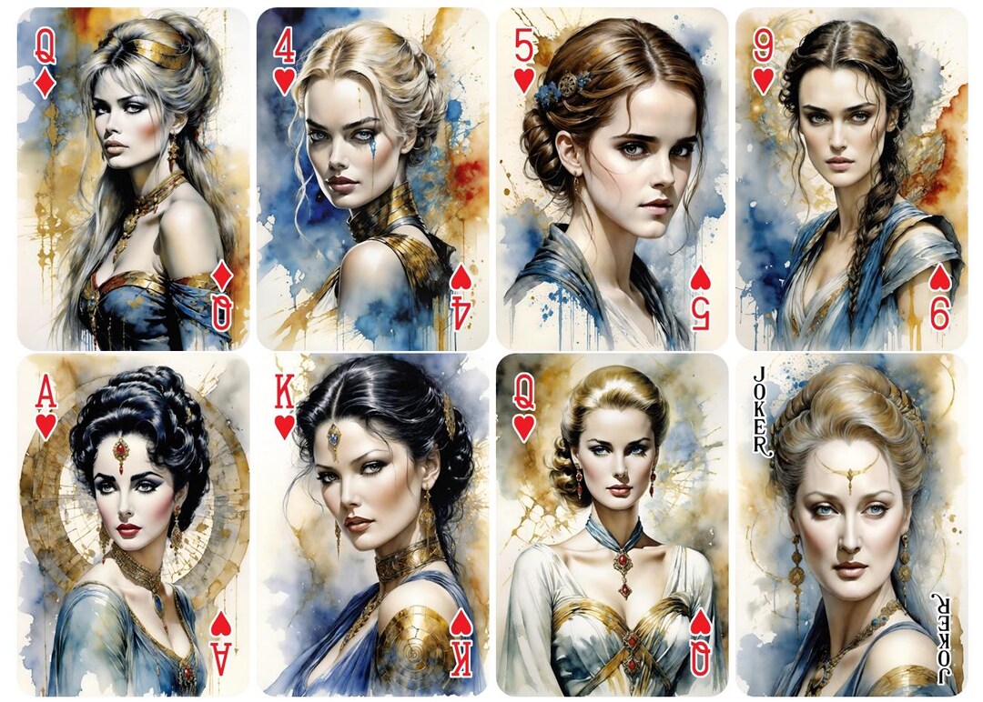 Movie Stars Playing Cards. Poker and Bridge Cards. Beauties of the ...