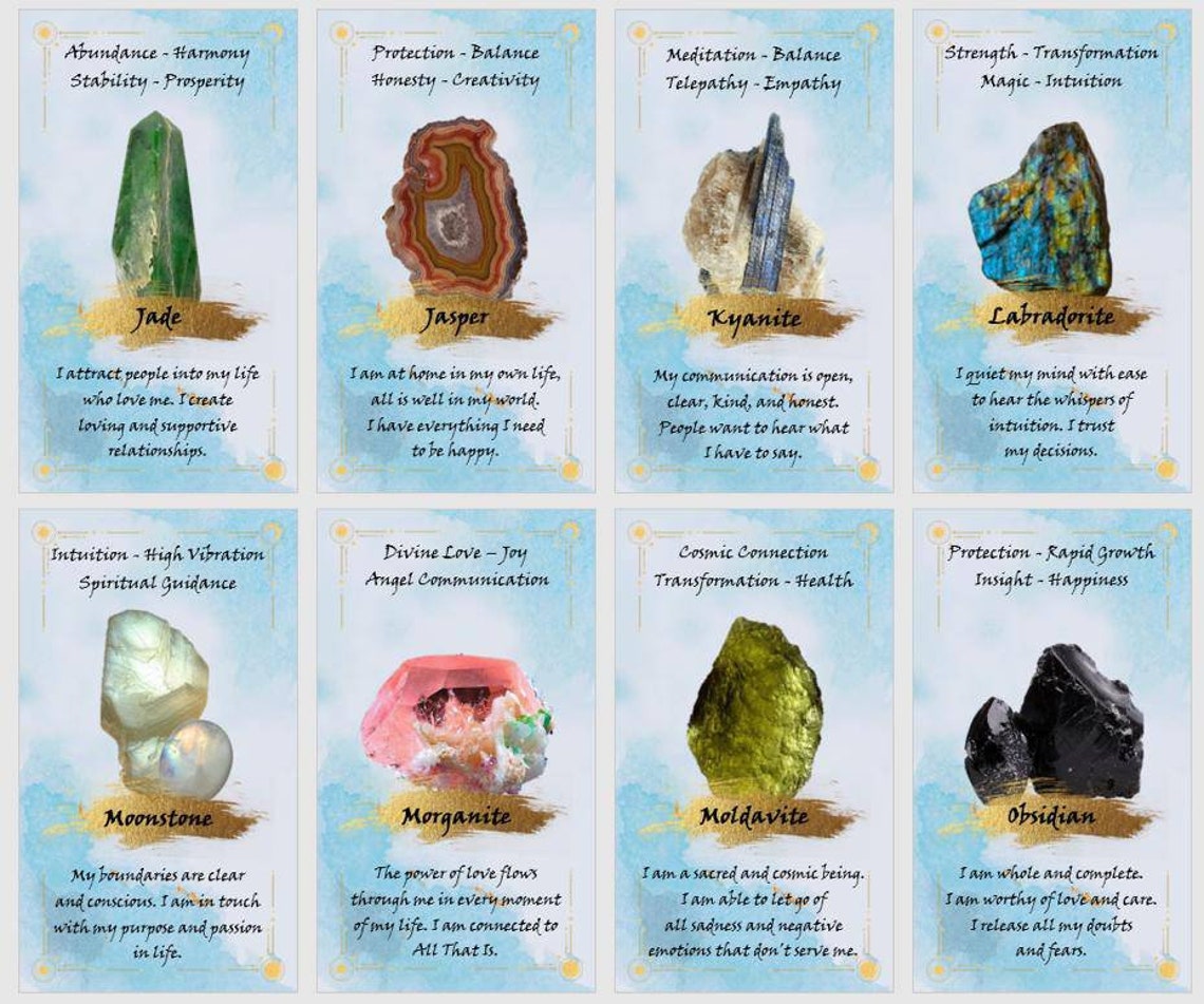 Crystal Oracle Cards. Gemstone Healing Oracle. - Etsy