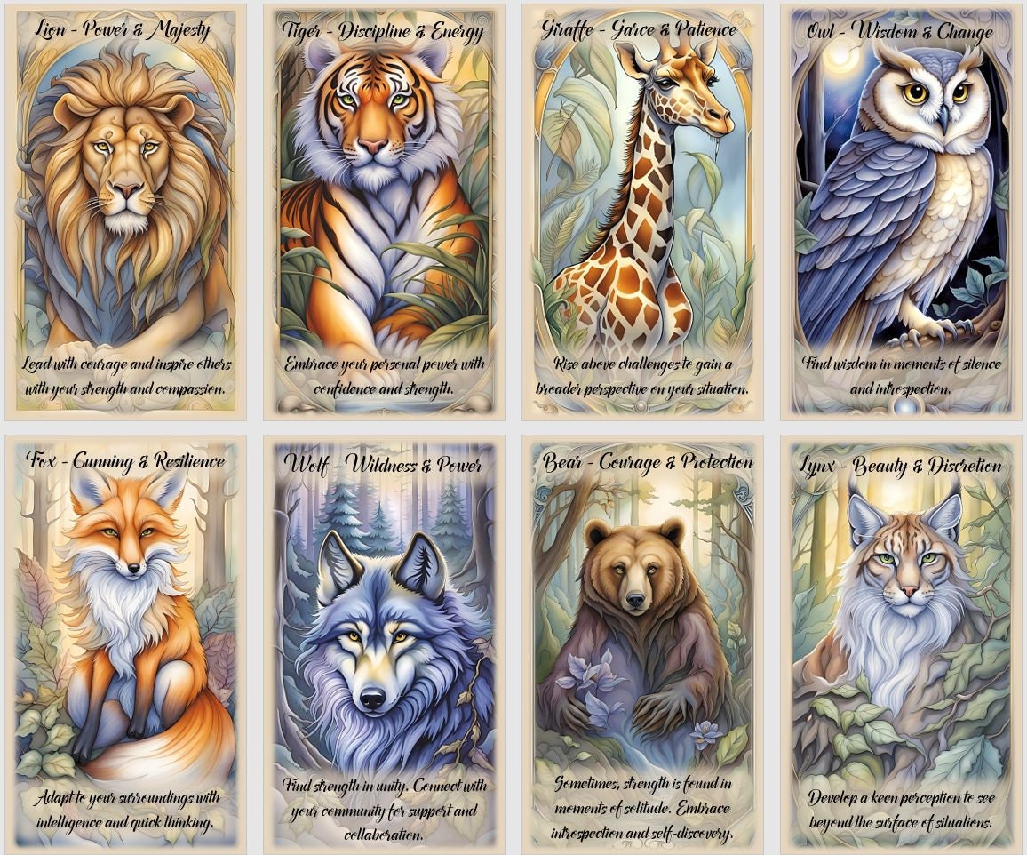 Spirit Animal Oracle Cards Deck. Animal Wisdom Oracle - Etsy