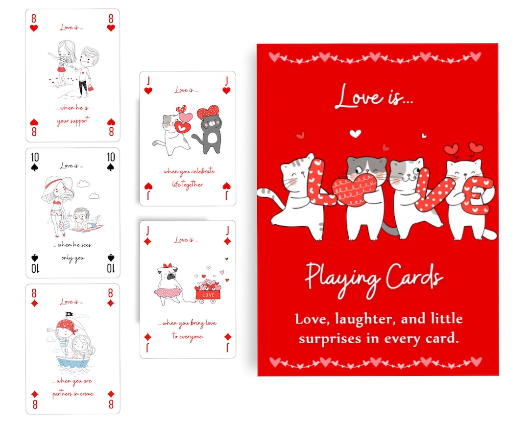 Love Is... Playing Cards. Valentines Day Poker and Bridge Cards. - Etsy