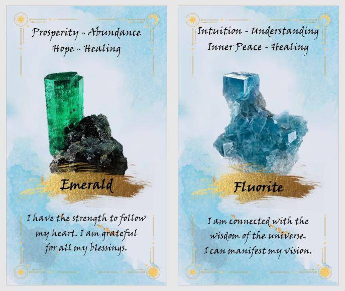 Crystal Oracle Cards. Gemstone Healing Oracle. - Etsy