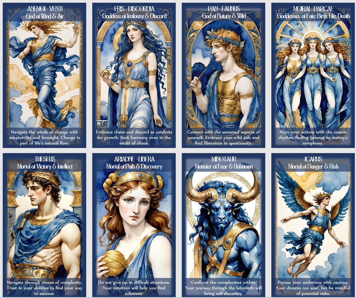 Greek - Roman Gods Oracle Deck. Mythology Oracle Predictions - Etsy