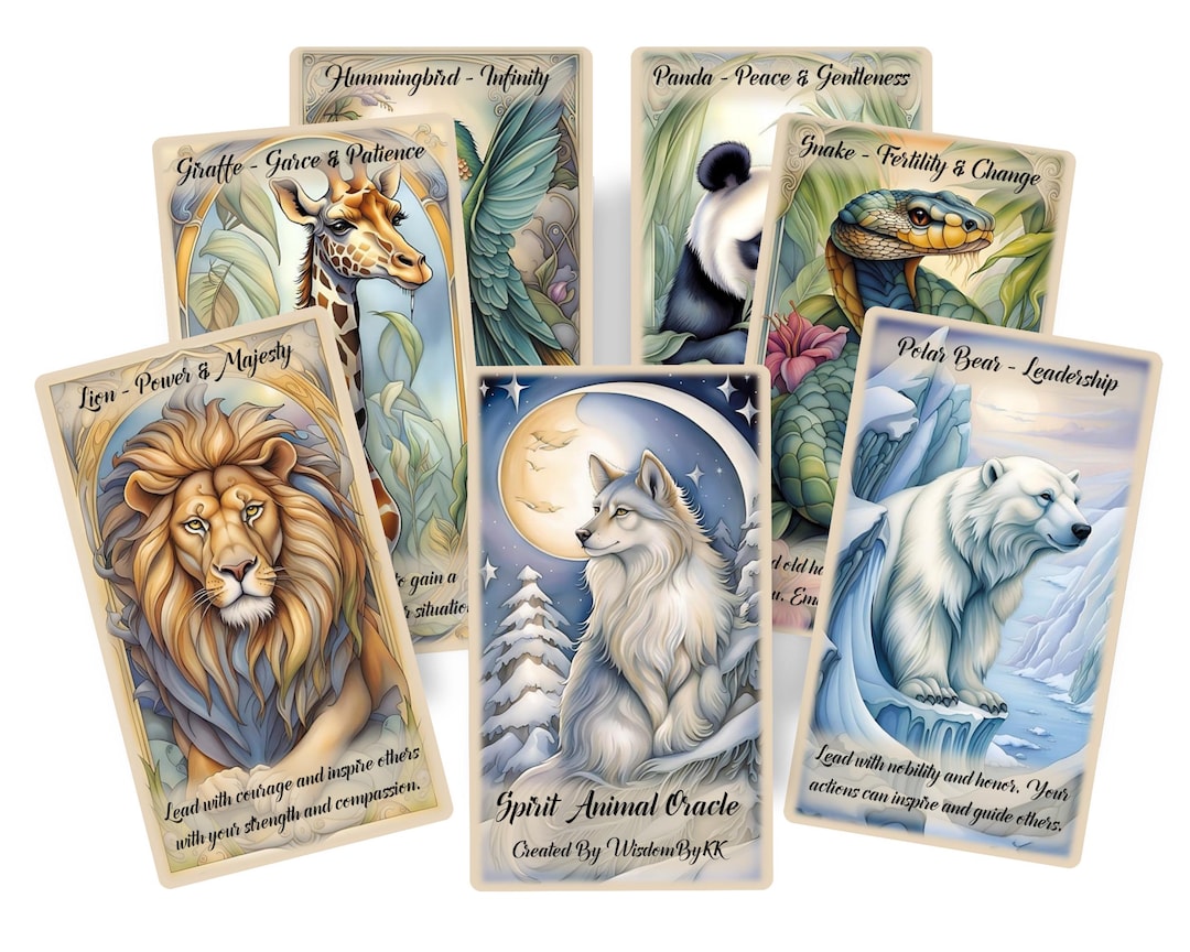 Spirit Animal Oracle Cards Deck. Animal Wisdom Oracle - Etsy