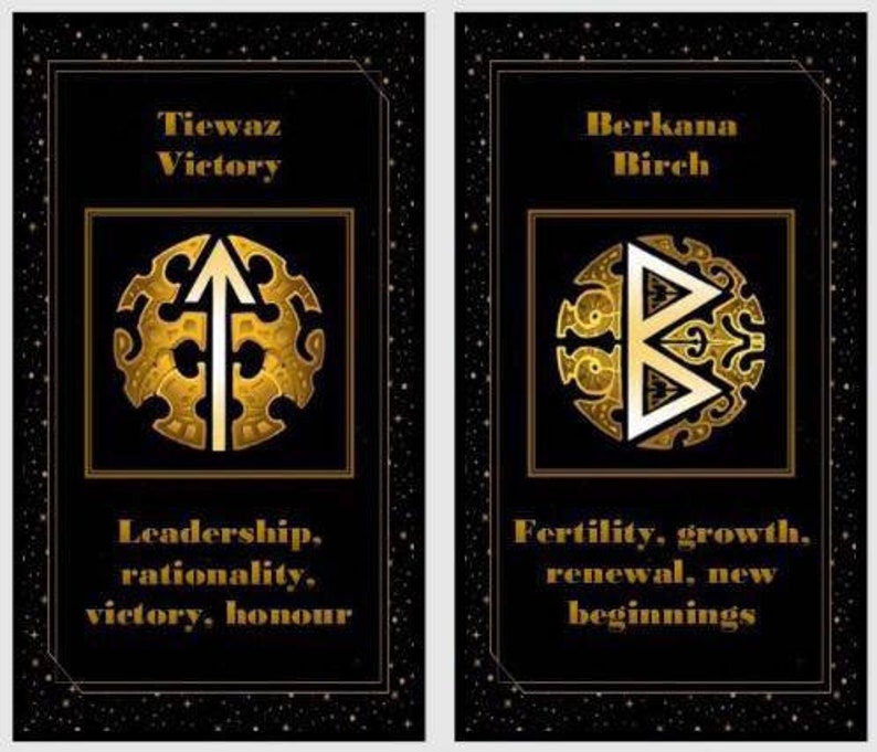 Golden Rune Oracle Cards. Runes. Elder Futhark | Etsy