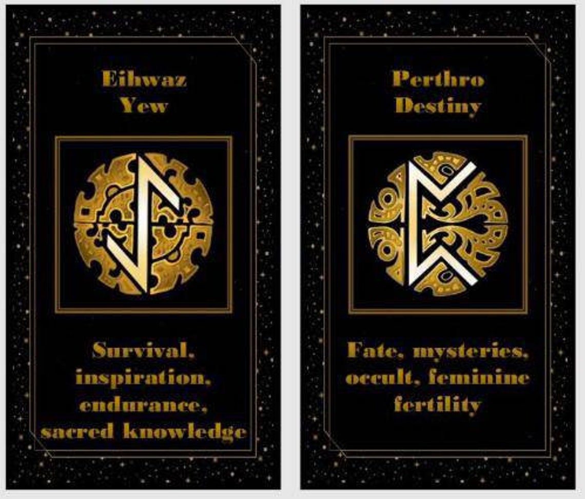 Golden Rune Oracle Cards. Runes. Elder Futhark - Etsy