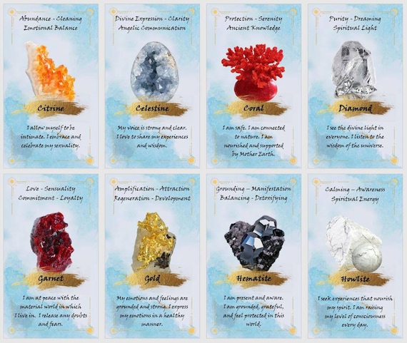 Crystal Oracle Cards. Gemstone Healing Oracle. - Etsy