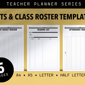Printable Lists and Class Roster Planner Pages for Teachers // A4 + A5 ...